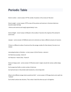 Periodic Table questions with complete solutions - DocMerit