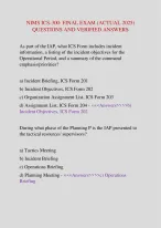 NIMS ICS-300 Final Exam 2025/2026 – Complete Questions with Verified ...