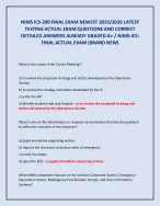 NIMS ICS-300 Final Exam 2025/2026 – Complete Questions with Verified ...