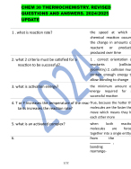 CHEM 30 THERMOCHEMISTRY. REVISED QUESTIONS AND ANSWERS. 2024/2025 ...