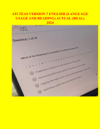 ATI TEAS 7 EXAM ENGLISH AND LANGUAGE USAGE 100% CORRECT QUESTIONS ...