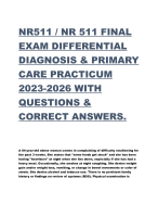 NR511 / NR 511 FINAL EXAM DFFERENTIAL DIAGNOSIS & PRIMARY CARE ...