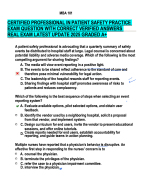 CERTIFIED PROFESSIONAL IN PATIENT SAFETY PRACTICE EXAM QUESTION WITH CORRECT VERIFIED ANSWERS ...