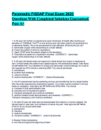Paramedic FISDAP Final Exam 2025 Questions With Completed Solutions - DocMerit