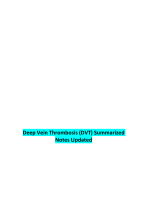 Deep Vein Thrombosis (DVT) Summarized Notes Updated - DocMerit