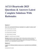 ACLS Heartcode 2025 Questions and Answers Latest Complete Solutions ...