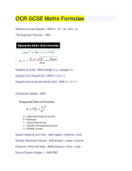 OCR GCSE Maths Formulae - DocMerit