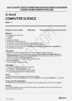 PACKAGE-AQA A LEVEL (7517) COMPUTER SCIENCE PAPER 1& PAPER 2 QUESTION ...