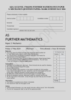 PACKAGE-AQA AS LEVEL (7366) FURTHER MATHEMATICS PAPER 1, PAPER 2D,M&S QUESTION PAPER+ MARK ...
