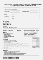 AQA A LEVEL (7408/1) PHYSICS PAPER 1:QUESTION PAPER+ MARK SCHEME MAY 2024 - DocMerit
