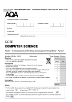 AQA GCSE 8525/1B COMPUTER SCIENCE Paper1 Computational thinking&programming skills–Python+MS2025 ...