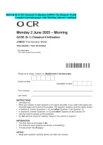 2025 OCR GCSE Classical Civilisation J199/21 The Homeric World Question ...