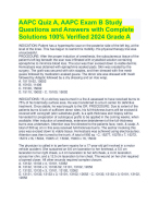 AAPC Quiz A, AAPC Exam B Study Questions and Answers with Complete Solutions 100- Verified 2024 ...