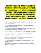 EMD TEST, FINAL EXAM, PRACTICE EXAM AND STUDYGUIDE LATEST 2024 ACTUAL ...