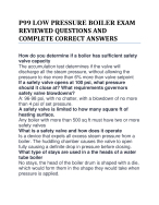 P99 LOW PRESSURE BOILER EXAM REVIEWED QUESTIONS AND COMPLETE CORRECT ...