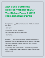 AQA GCSE COMBINED SCIENCE TRILOGY Higher Tier Biology Paper 1 JUNE 2025 - DocMerit
