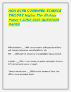 AQA GCSE COMBINED SCIENCE TRILOGY Higher Tier Biology Paper 1 JUNE 2025 QUESTION PAPER - DocMerit
