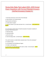 Nurse Aide State Test Latest 2024 -2025 Actual Exam Questions with ...