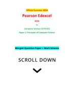 Official Summer 2024 Pearson Edexcel GCSE In Computer Science (1CP2/01 ...