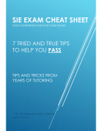 SIE EXAM CHEAT SHEET - DocMerit