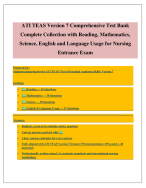 ATI TEAS 7 Version 2025 Full Exam Compilation | 4 Subjects Questions and Answers Bundle for ...