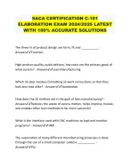 SACA CERTIFICATION C-101 ELABORATION EXAM 2024/2025 LATEST WITH 100% ...