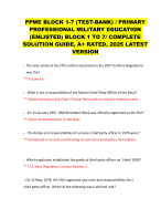 PPME BLOCK 1-7 (TEST-BANK) / PRIMARY PROFESSIONAL MILITARY EDUCATION ...