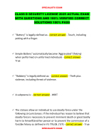CLASS D SECURITY LICENSE 2025 ACTUAL EXAM WITH QUESTIONS AND 100% ...