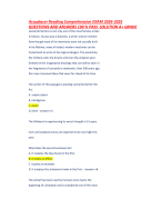 Accuplacer Reading Comprehension EXAM 2024-2025 QUESTIONS AND ANSWERS ...