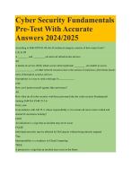Cyber Security Fundamentals Pre Test With Accurate Answers 2024 2025