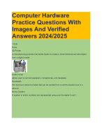 Computer Hardware Practice Questions With Images And Verified Answers ...