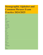 Stenographic Alphabet and Common Phrases Exam Practice 2024/2025 - DocMerit