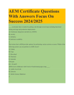 AEM Certificate Questions With Answers Focus On Success 2024/2025 ...