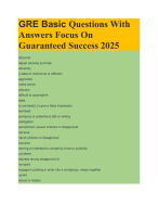 GRE Basic Questions Test With Answers Focus On Success 2025 - DocMerit