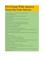 PCO Exam With Answers Focus On Your Success - DocMerit