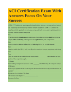 ACI Certification Exam With Answers Focus On Your Success - DocMerit