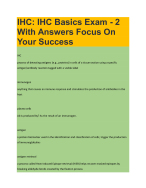 IHC: IHC Basics Exam - 2 With Answers Focus On Your Success - DocMerit
