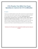 CDA Practice Test 2026: Free Questions and Answers - DocMerit