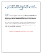 ANSC 1401 TTU Exam Guide: Animal Reproduction Questions and Answers ...