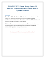 DTS 101 Exam 2026/2027: Practice Questions & Answers for DoD Government ...