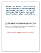 2026 Sterile Processing Exam Prep: 72 Practice Q&A for CRCST and CIS ...