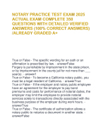 NOTARY PRACTICE TEST EXAM 2025 ACTUAL EXAM COMPLETE 350 QUESTIONS WITH ...