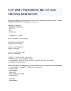 CSP Unit 7 Parameters, Return, and Libraries Assessment - DocMerit