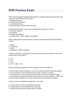 PHR Practice Questions With Complete Solutions - DocMerit
