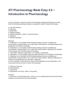 ATI Pharmacology Made Easy 4.0 ~ Introduction to Pharmacology - DocMerit