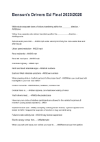 Benson's Drivers Ed Final 2025/2026 - DocMerit