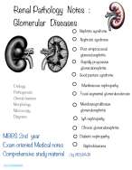 Renal pathology : glomerular diseases (exam oriented) - DocMerit