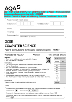 2024 AQA GCSE COMPUTER SCIENCE 8525/1C Paper 1 Computational thinking and programming skills ...
