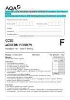 Complete 2024 AQA GCSE MODERN HEBREW 8678 Exams Bundle. - DocMerit