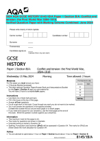 2024 AQA GCSE HISTORY 8145/1B/B Paper 1 Section B/B: Conflict and tension: the inter-war years ...